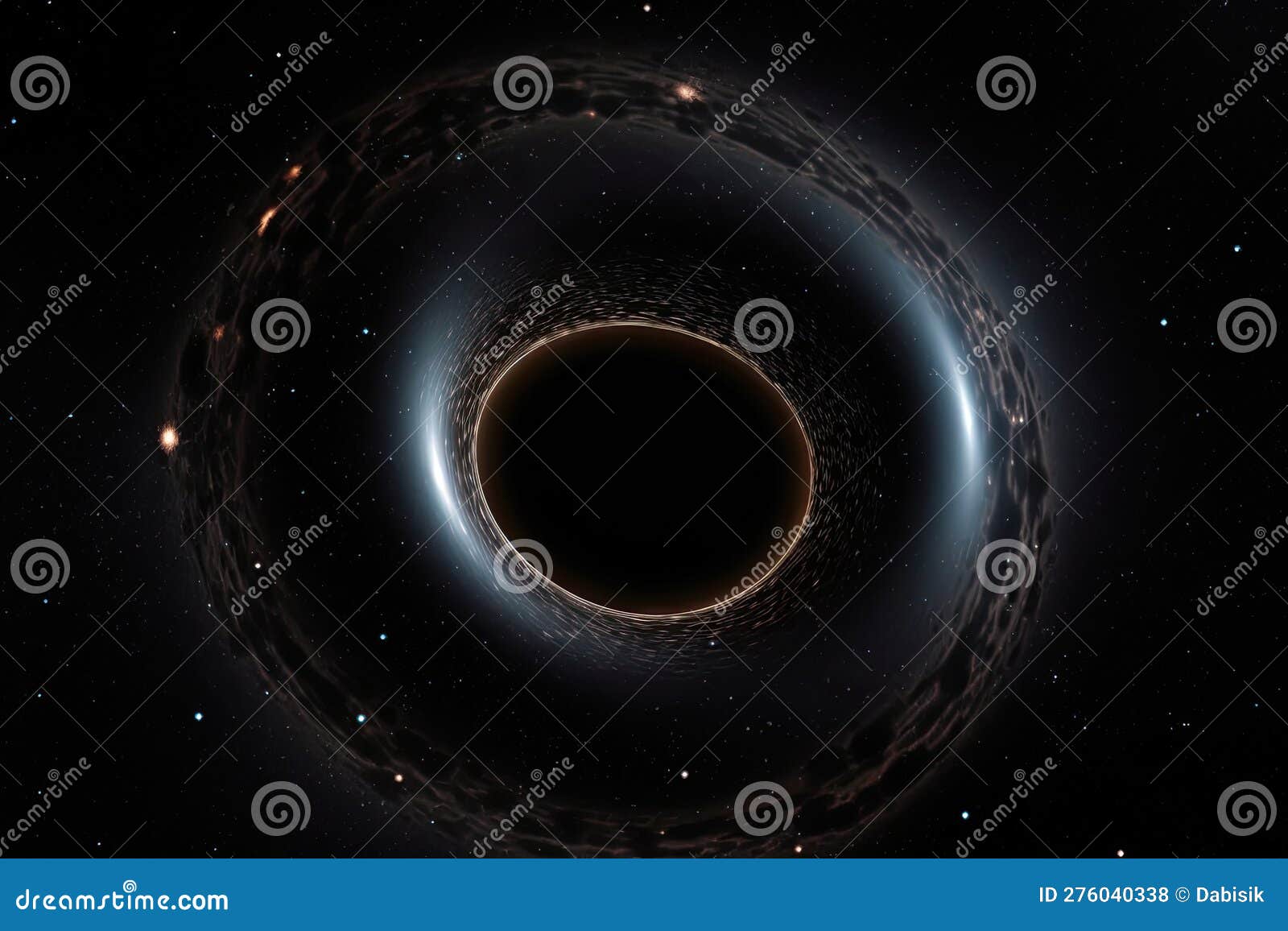 Black Hole Illustration in Outer Space. Supermassive Singularity ...