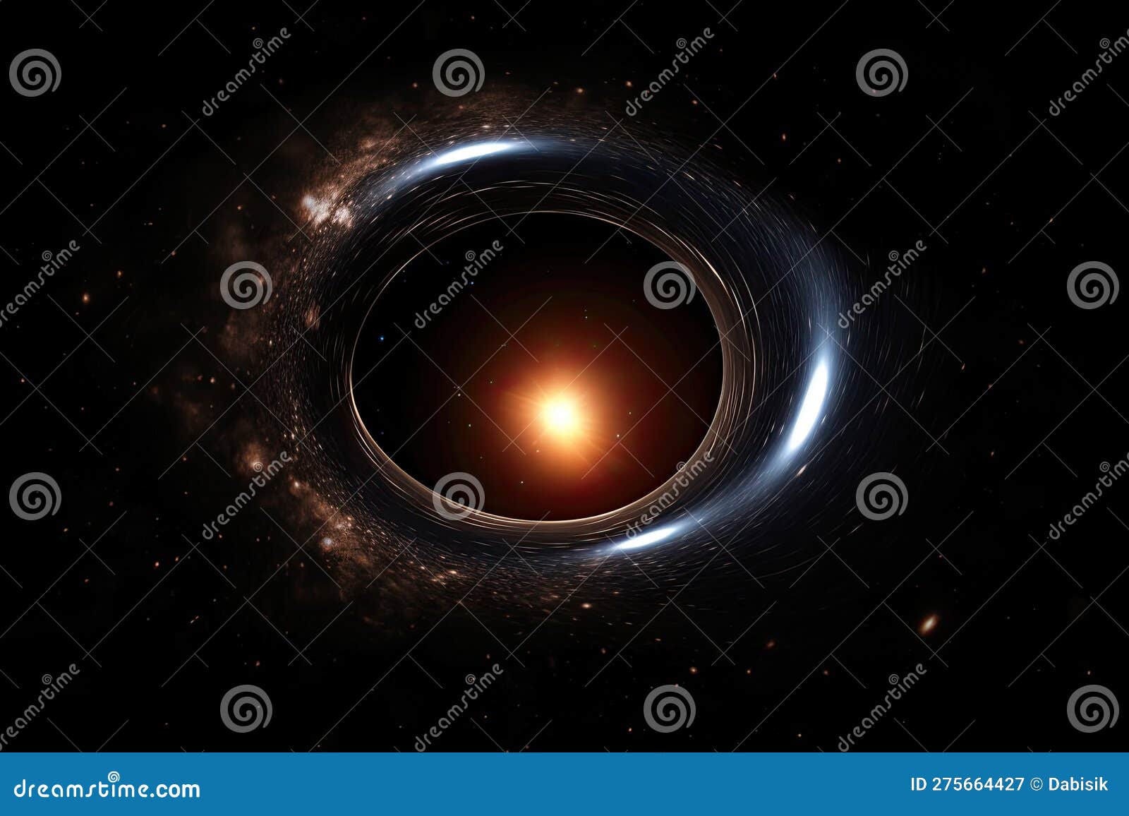 Black Hole Illustration in Outer Space. Supermassive Singularity ...