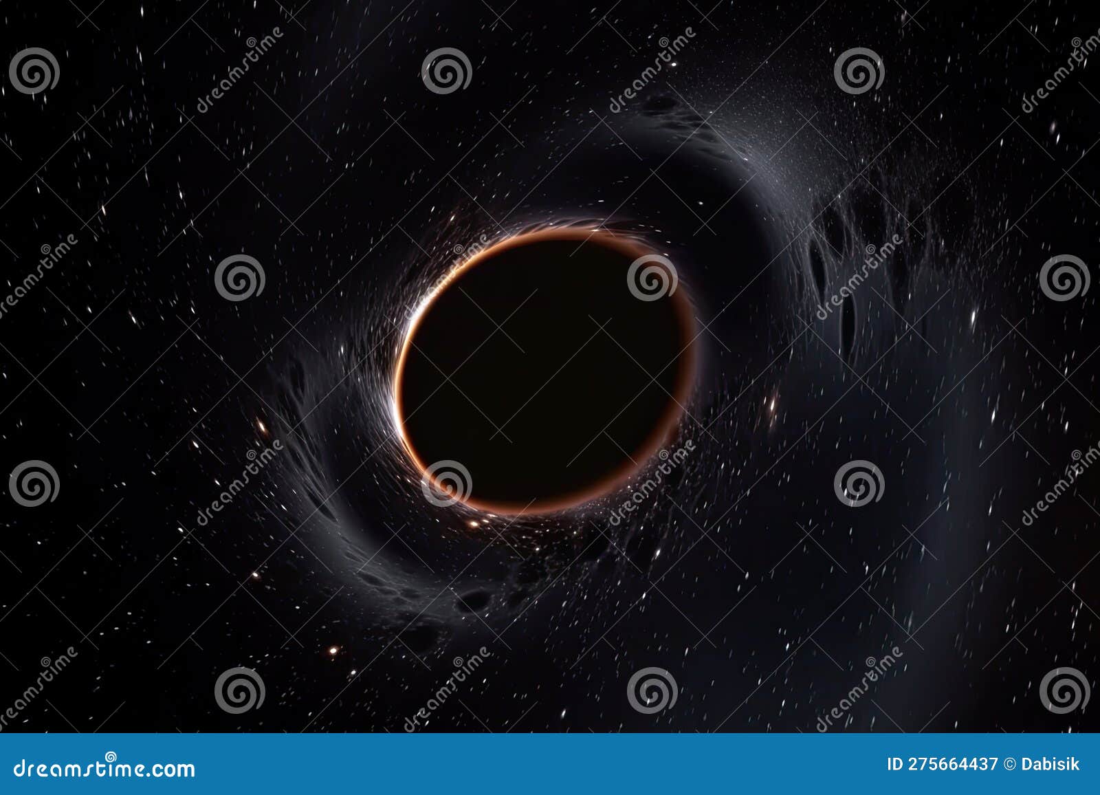 Black Hole Illustration in Outer Space. Supermassive Singularity ...