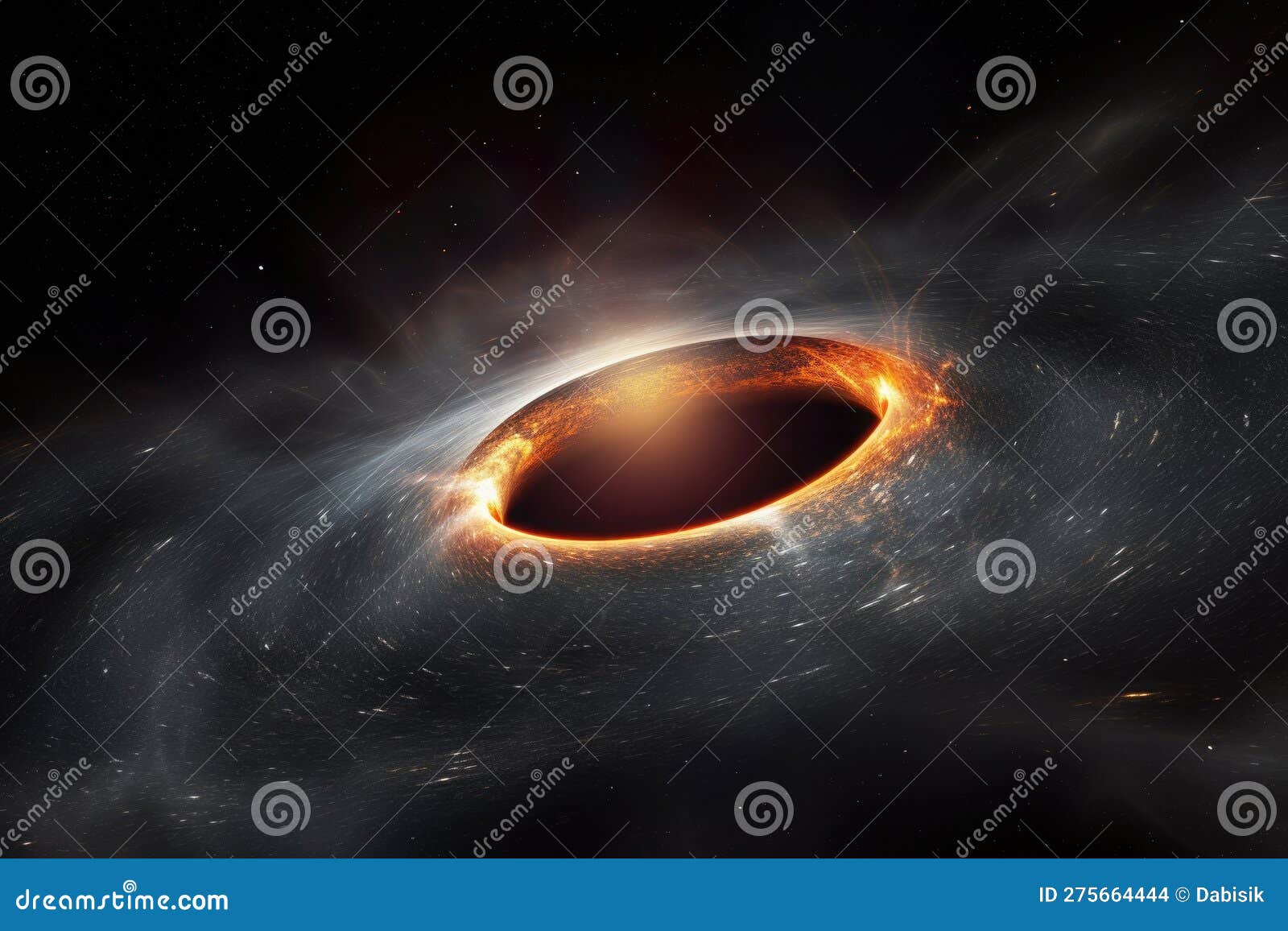 Black Hole Illustration in Outer Space. Supermassive Singularity ...