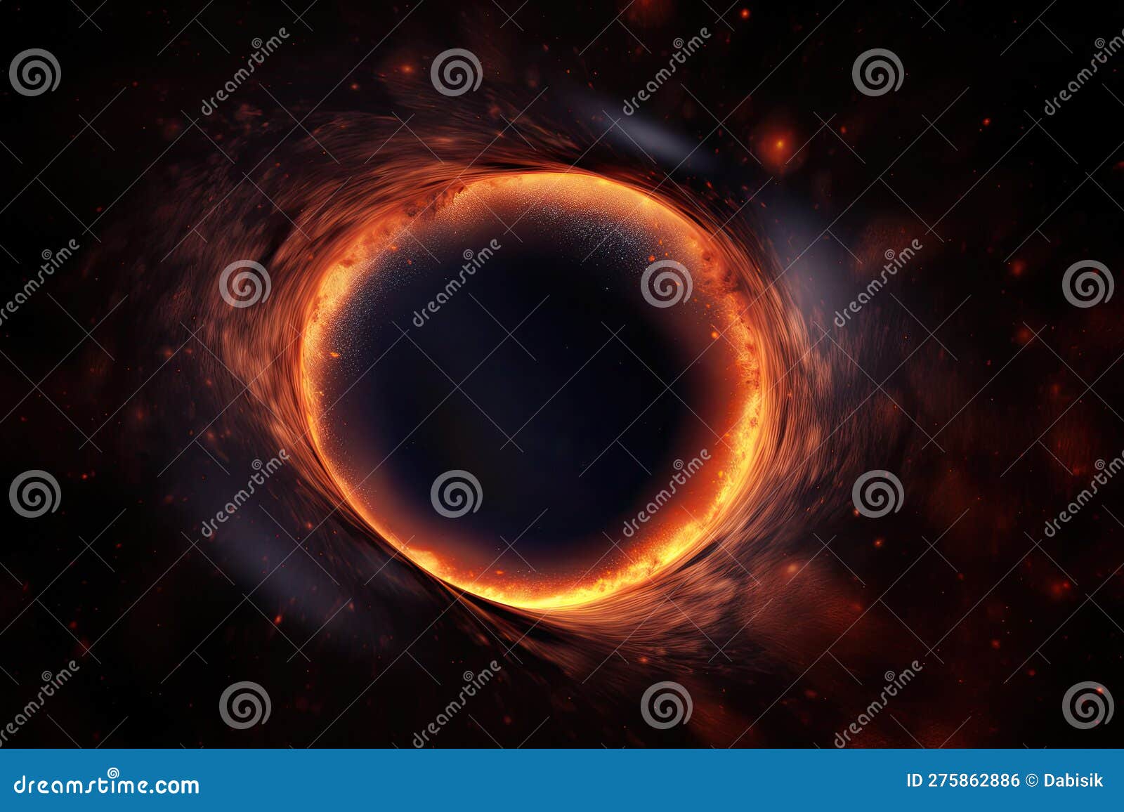 Black Hole Illustration in Outer Space. Supermassive Singularity ...