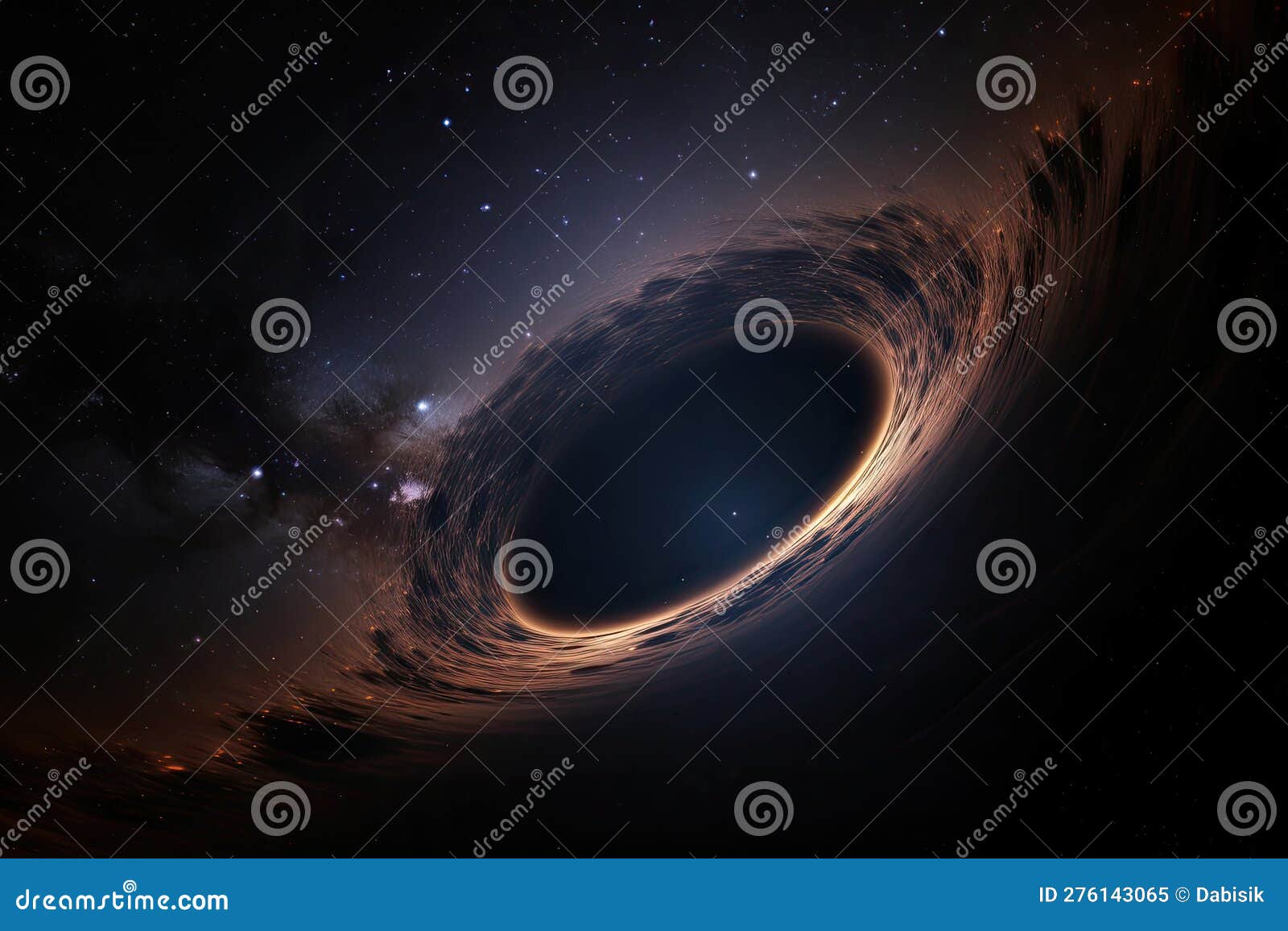 Black Hole Illustration in Outer Space. Supermassive Singularity ...