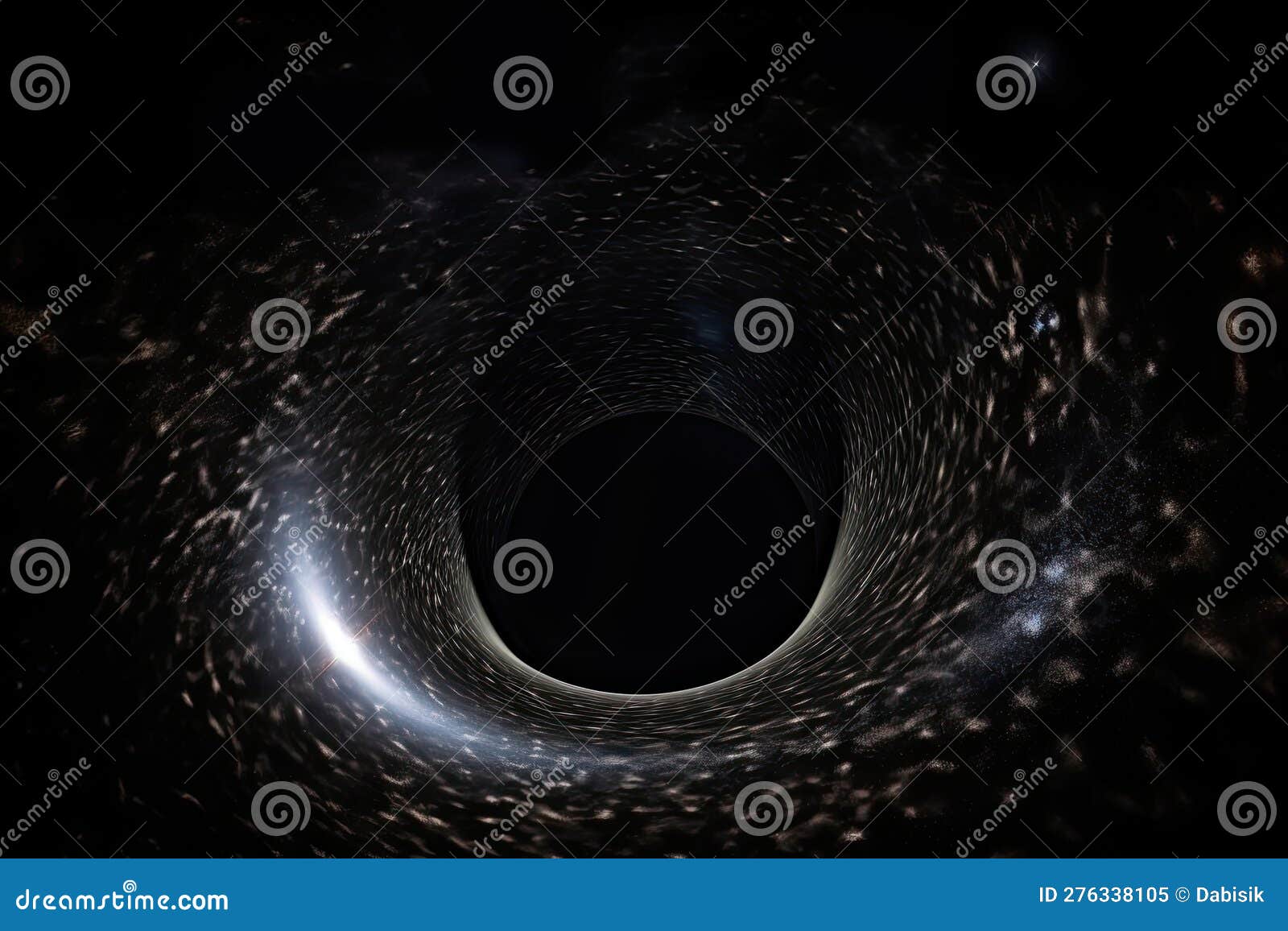 Black Hole Illustration in Outer Space. Supermassive Singularity ...