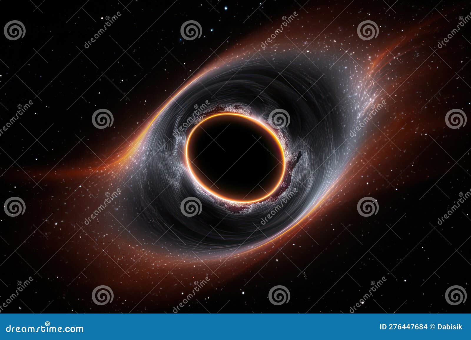 Black Hole Illustration in Outer Space. Supermassive Singularity ...