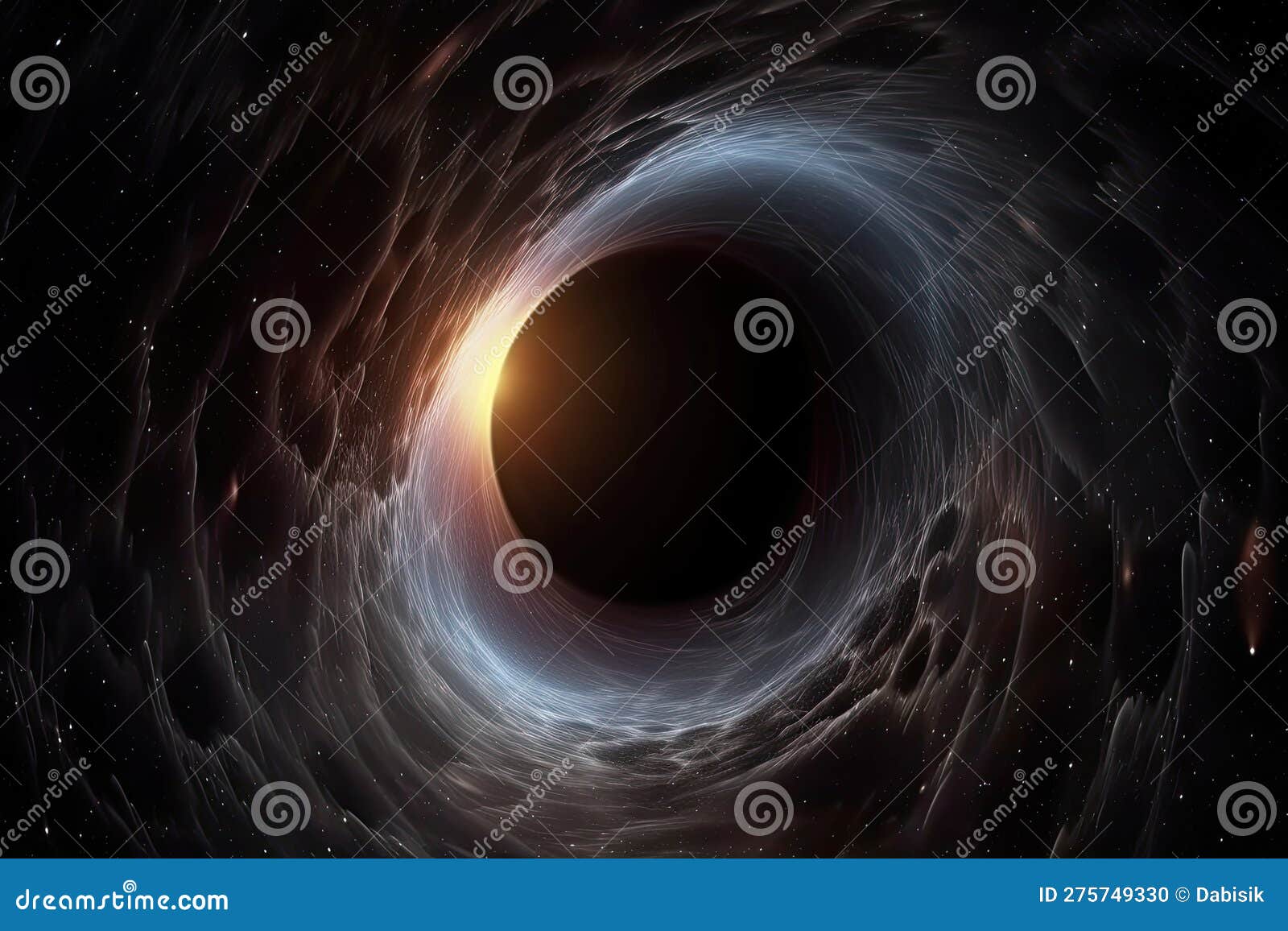 Black Hole Illustration in Outer Space. Supermassive Singularity ...