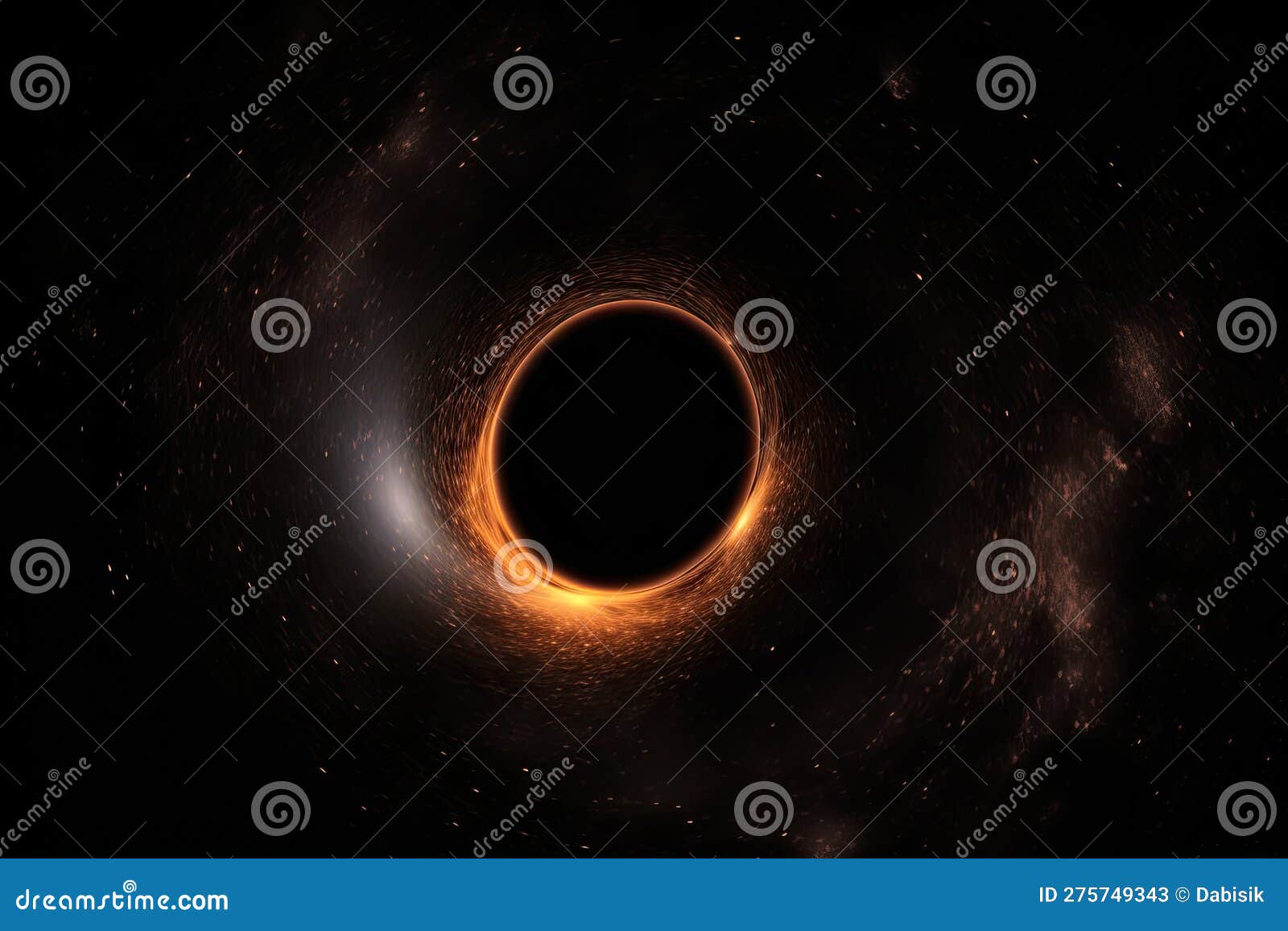 Black Hole Illustration in Outer Space. Supermassive Singularity ...