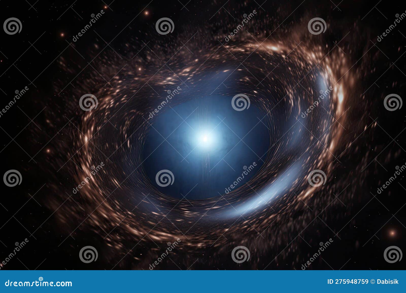 Black Hole Illustration in Outer Space. Supermassive Singularity ...