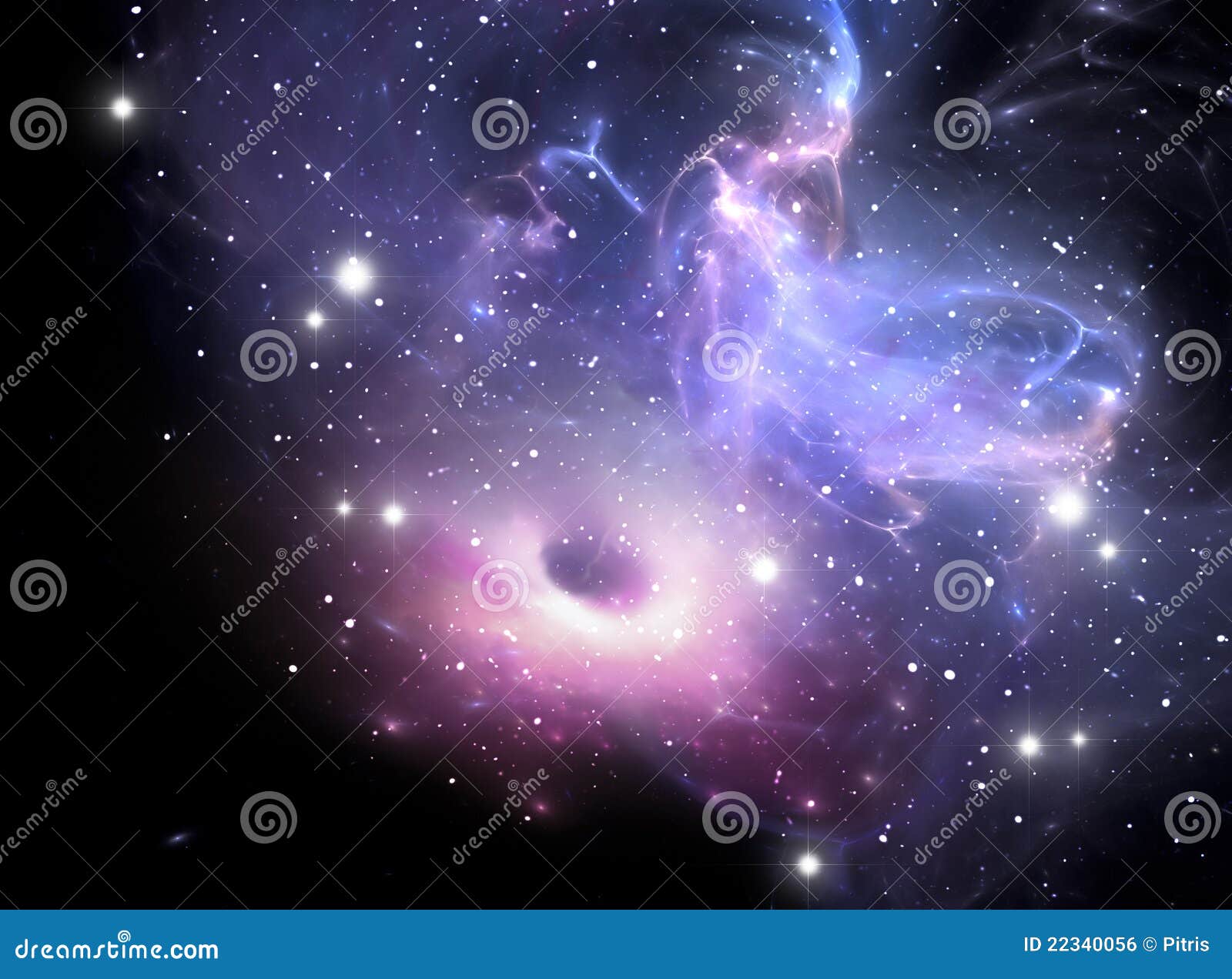 Black hole in the nebula stock illustration. Illustration of astronomic ...