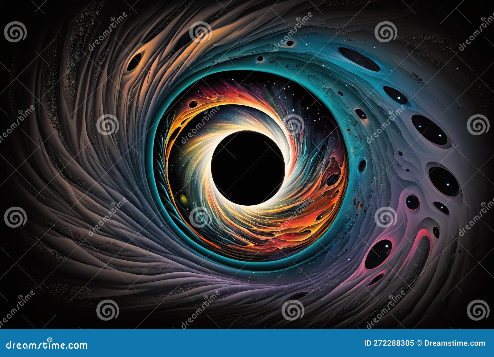 Black Hole in Outer Space. Abstract Space Background. (Ai Generated ...