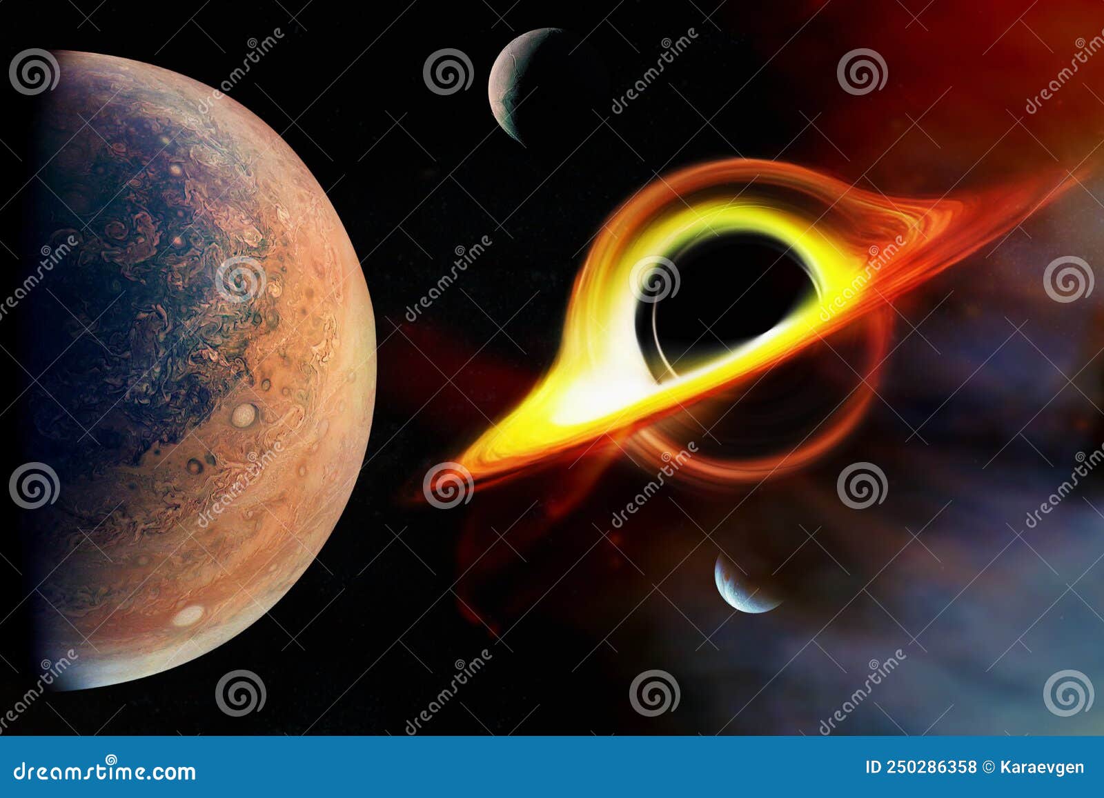Black Hole with Pluto Planet in Deep Space. Elements of this Image ...