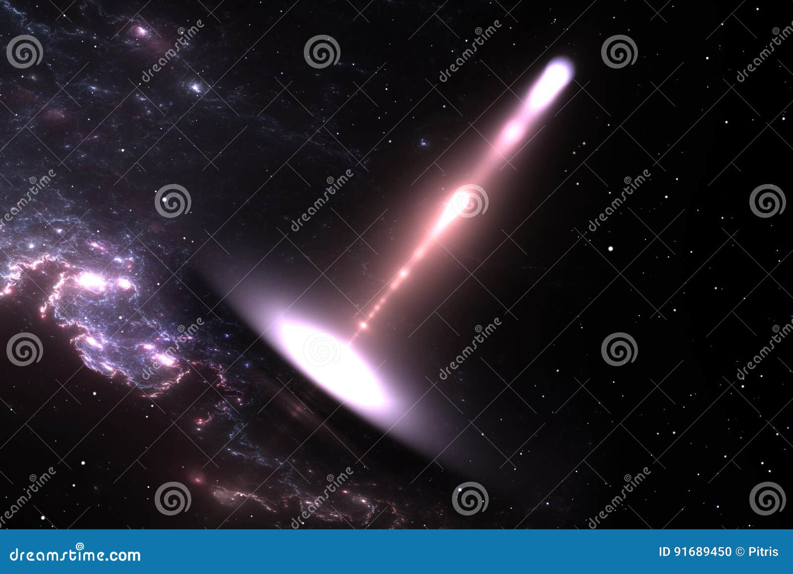 Black Hole is Shooting Particle Jets Stock Illustration - Illustration ...