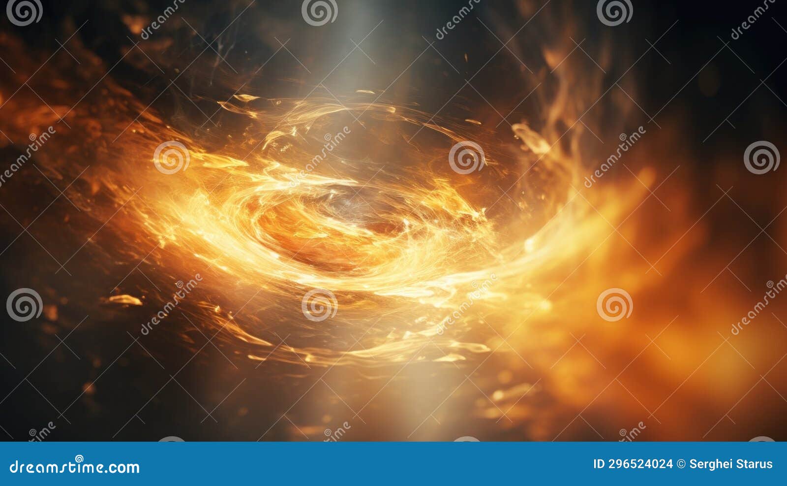 A Black Hole is Shown in the Center of a Fiery Vortex, AI Stock ...
