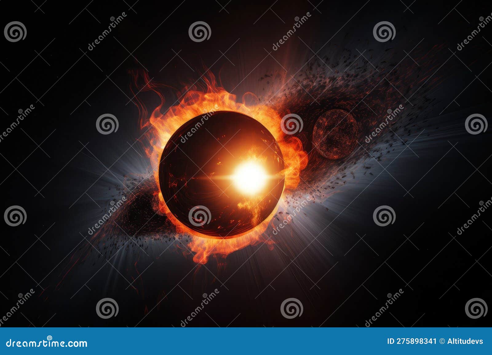 A Black Hole with Solar Flares Bursting from Its Center Stock ...