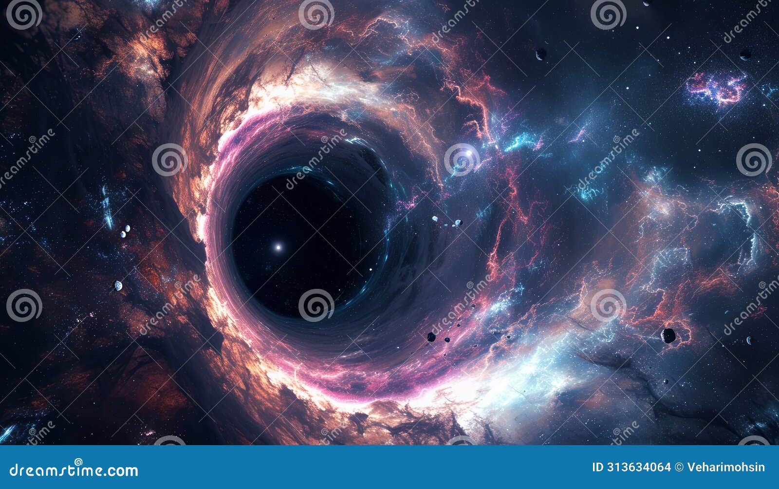 Black Hole and Space Background Deep Space. Stock Illustration ...