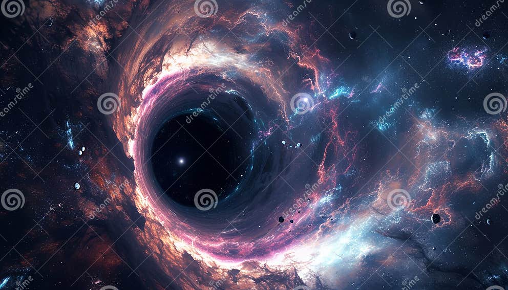 Black Hole and Space Background Deep Space. Stock Illustration ...