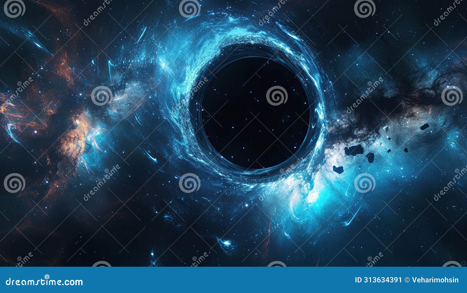Black Hole and Space Background Deep Space. Stock Illustration ...