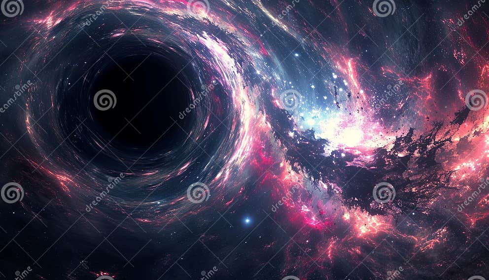 Black Hole and Space Background Deep Space. Stock Illustration ...