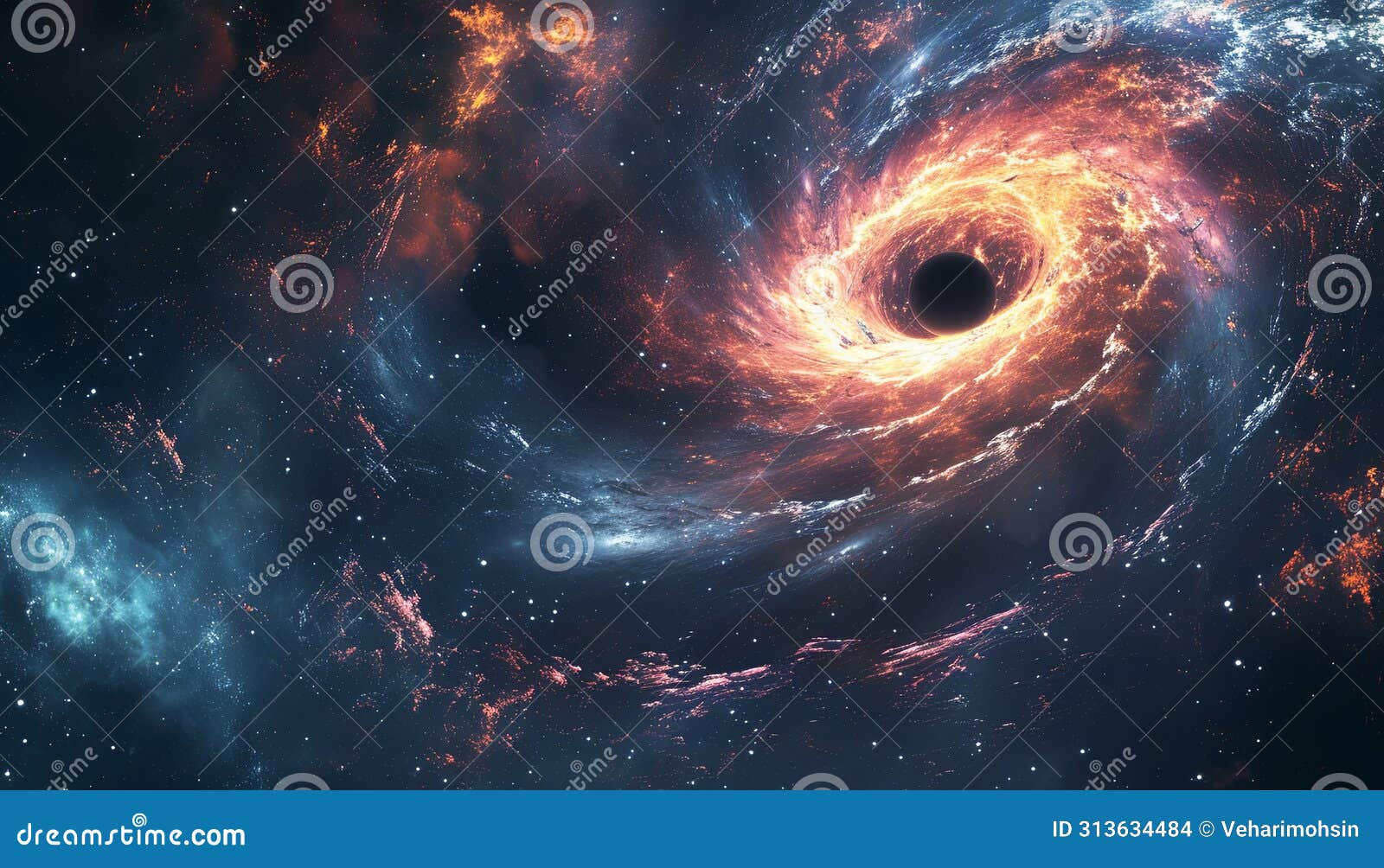 Black Hole and Space Background Deep Space. Stock Illustration ...