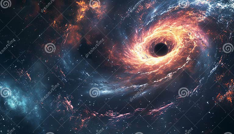 Black Hole and Space Background Deep Space. Stock Illustration ...