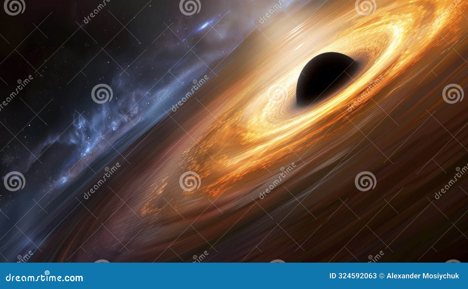 Accretion Disk With Dark Matter And Energy Black And White Royalty-Free ...