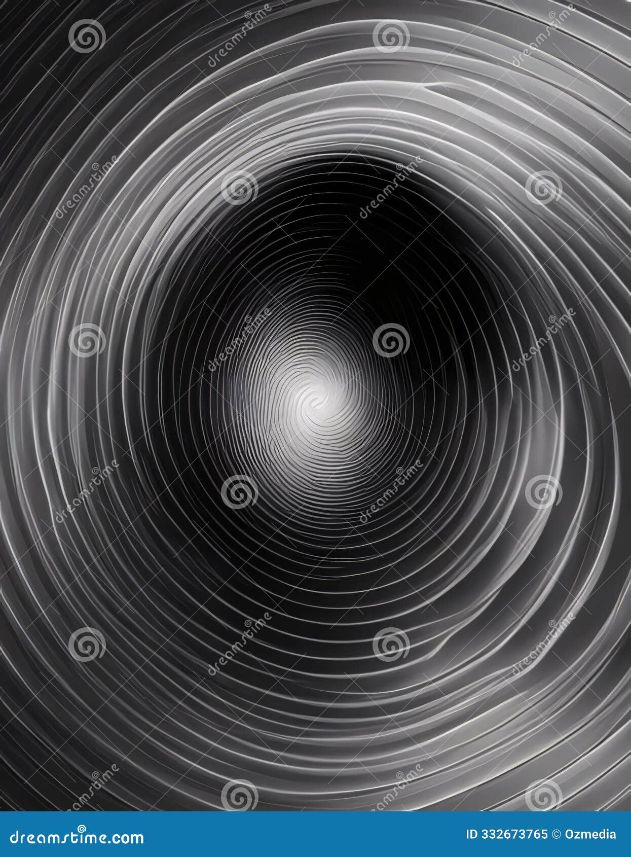 Black Hole in Space, with a Swirling Vortex of Light and Grid Lines ...