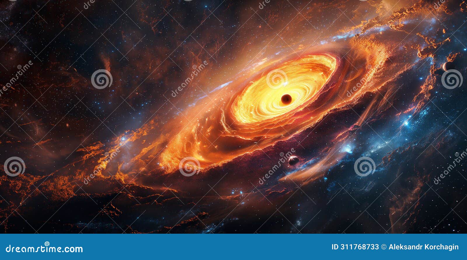 Black Hole, Supernova, Wormhole with Planets in Galaxy Stock Image ...