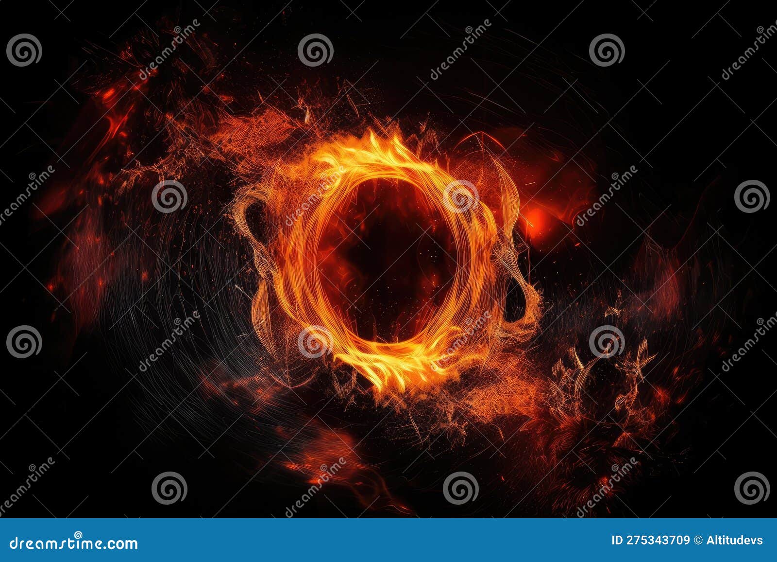Black Hole, Surrounded by Burning Flames and Fire, Creating Stunning ...