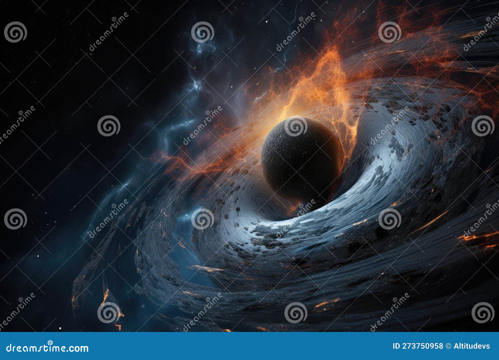 Black Hole Surrounded by Swirling Accretion Disk, with Matter Being ...