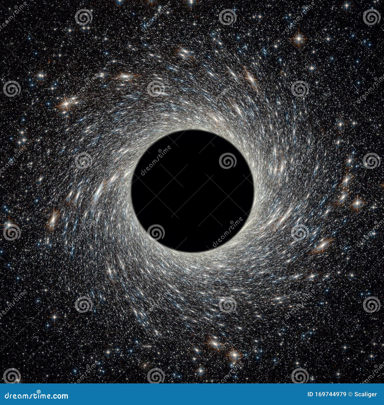 Black Hole In Universe. Wormhole And Stars In Outer Space. Galaxy ...
