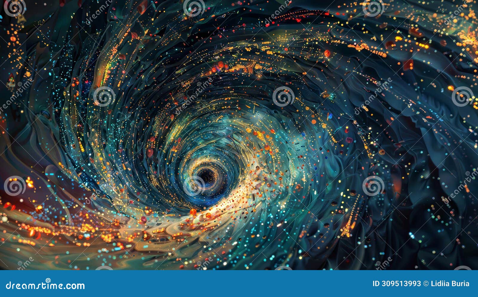 Swirling Vortex of Energy: Abstract Black Hole in Space, Generative Ai ...