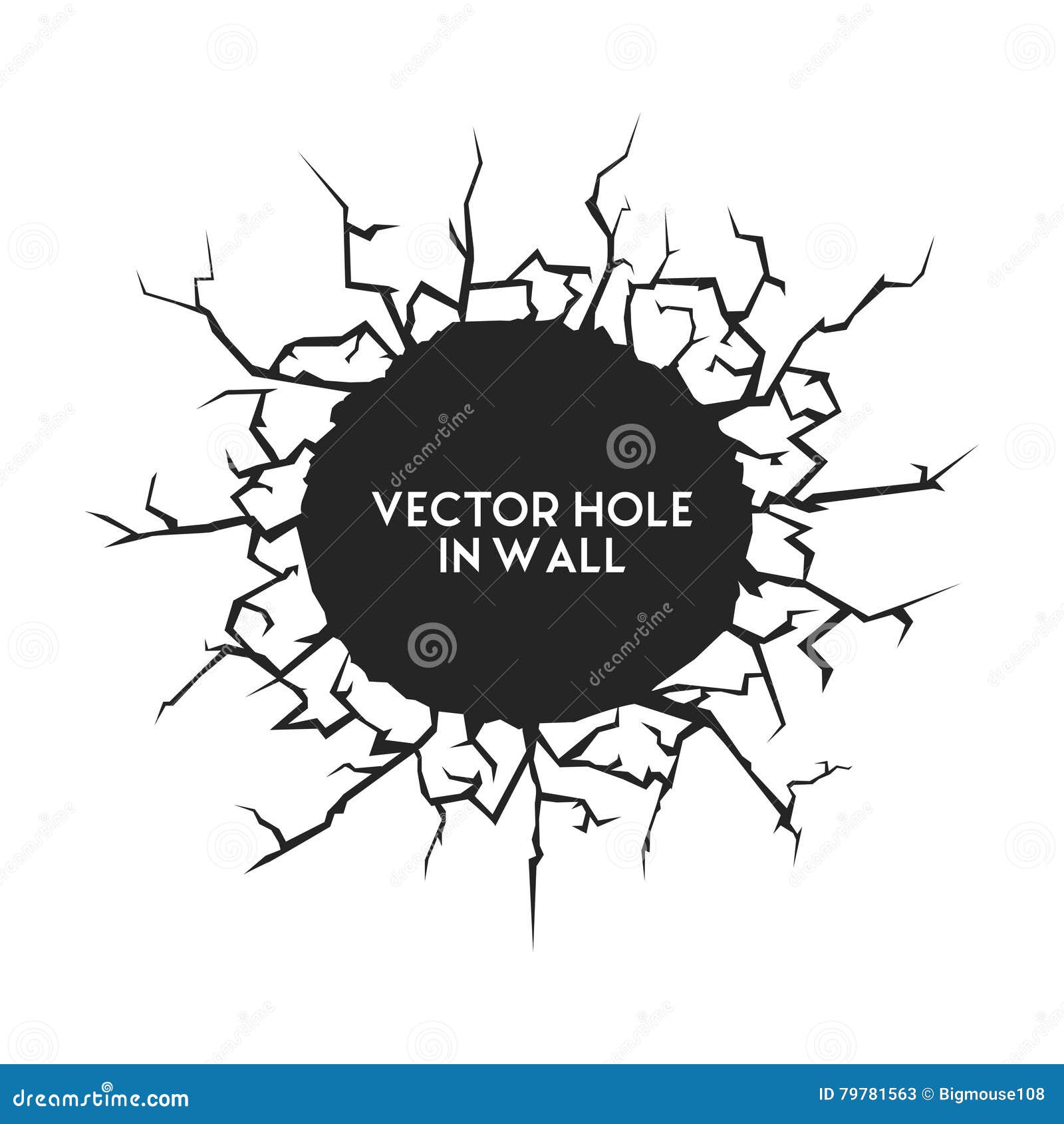 Black Hole in the Wall. Vector Stock Vector - Illustration of effect ...