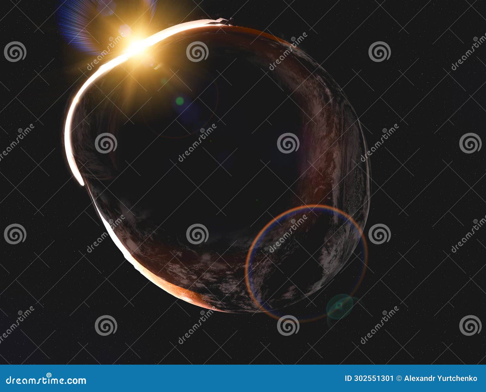 Black Holes Destroy Planet Mars Stock Illustration - Illustration of ...