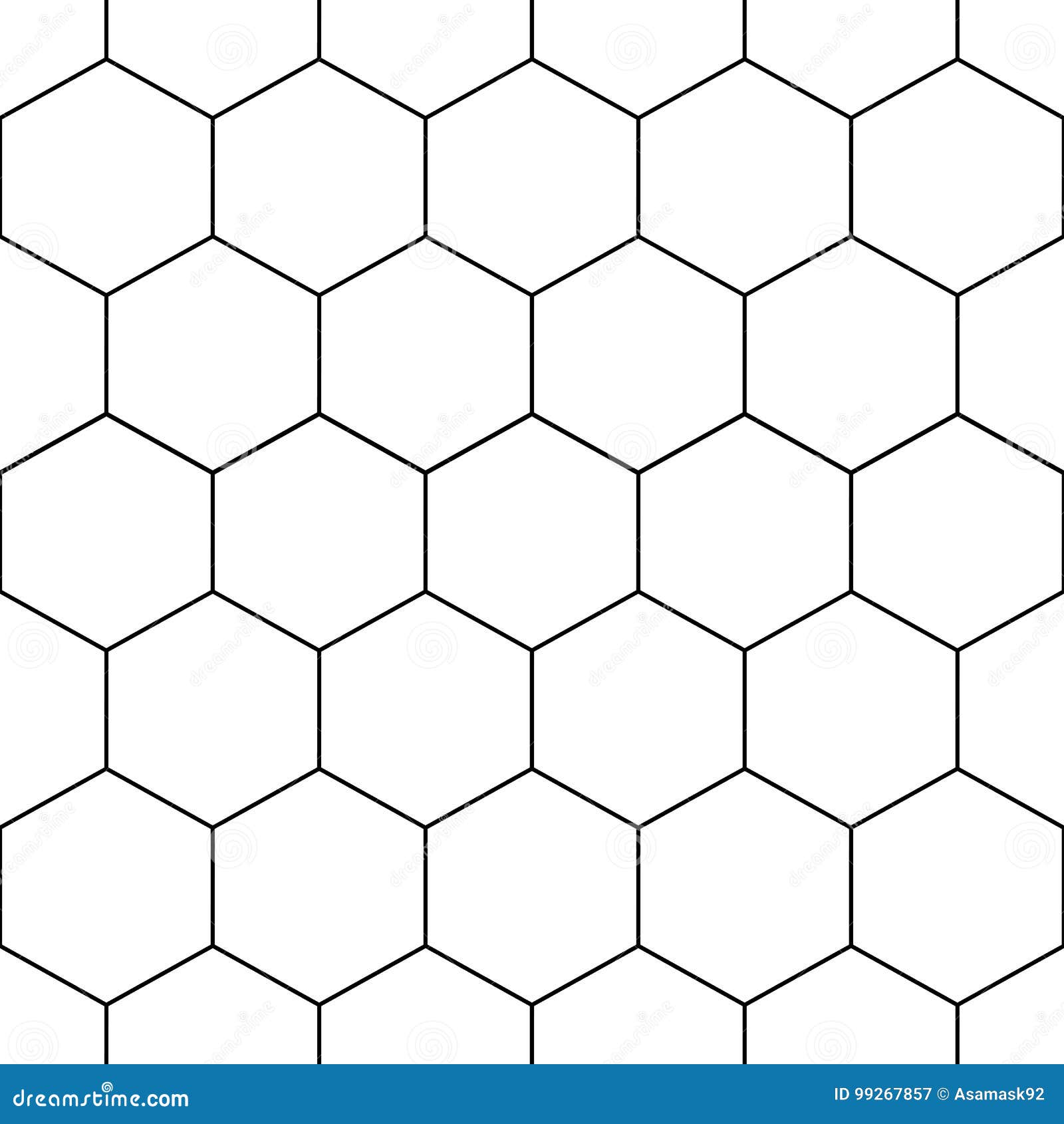 Black Honeycomb Hexagon Seamless on White Background. Vector ...
