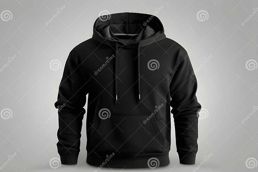Black Hoodie Design Mock-up Stock Illustration - Illustration of brown ...