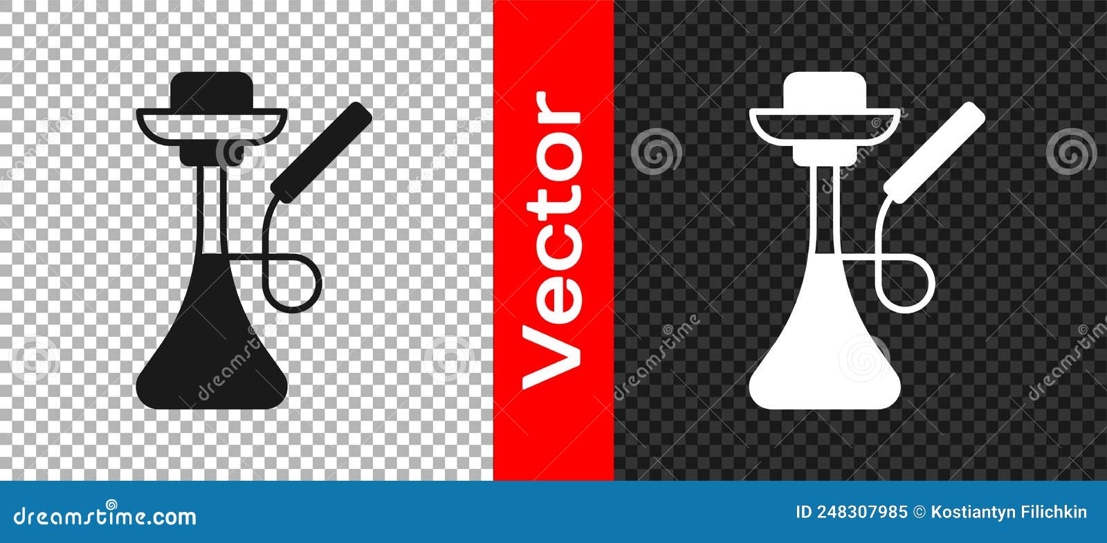 Black Hookah Icon Isolated on Transparent Background. Vector Stock ...