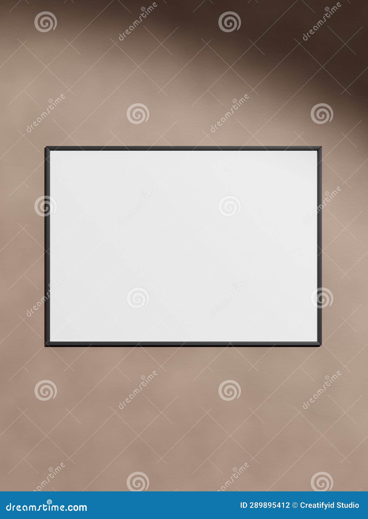 Black Horizontal Frame Mockup on Cement Wall. Poster Mockup. Clean ...