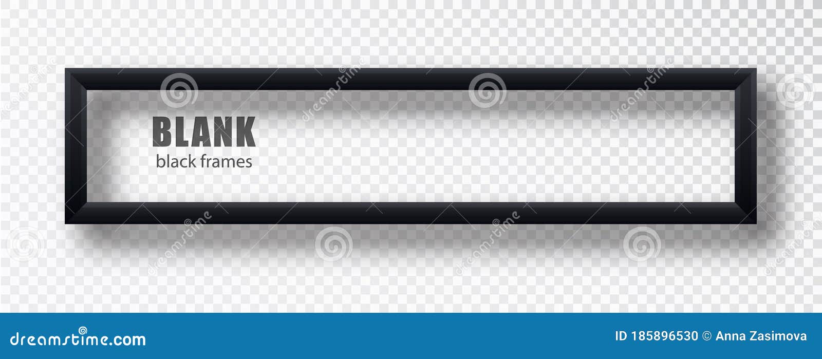 Black Horizontal Frame Template. a Long Frame in Black with a Shadow ...