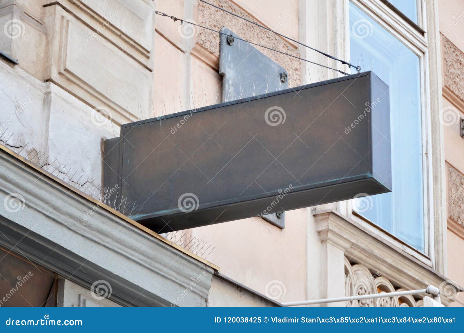 Black Horizontal Signage Mockup for Logo Presentation Stock Image ...