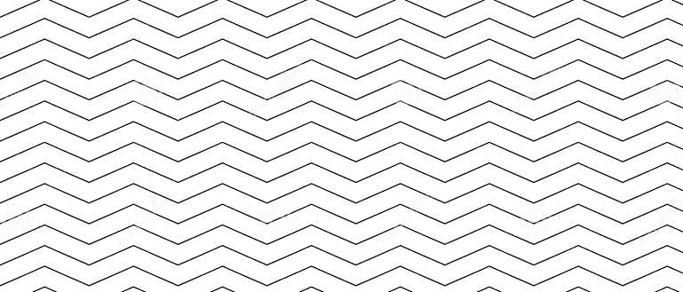 Black Horizontal Thin Zigzag Lines on White Background. Zig Zag Pattern ...