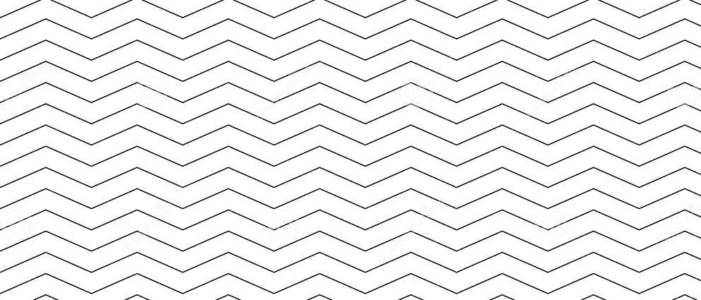 Black Horizontal Thin Zigzag Lines on White Background. Zig Zag Pattern. Parallel Jagged Stripes ...