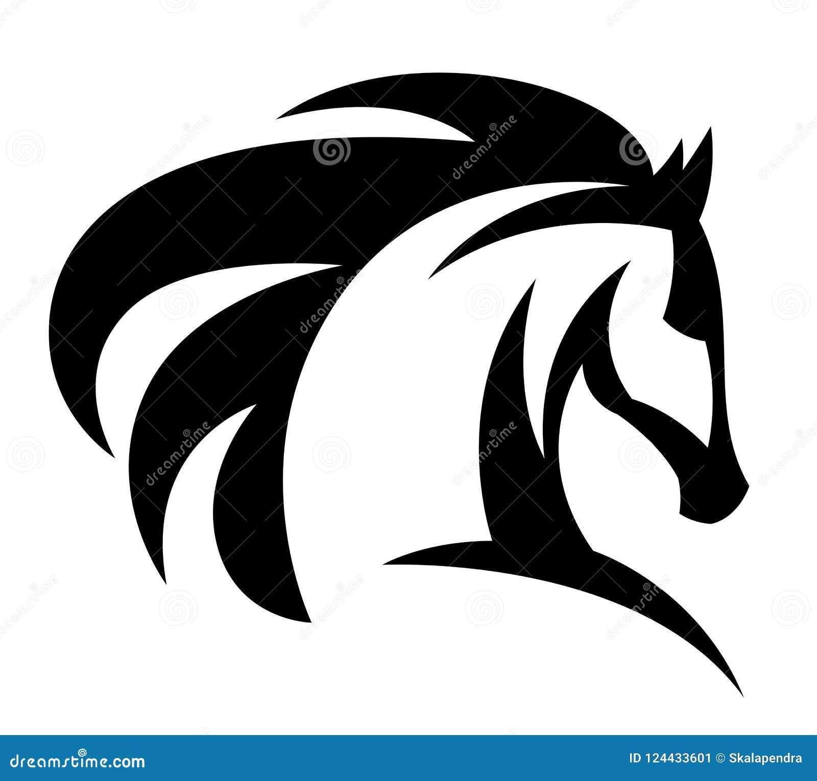 Horse Head Logo Of Stallion Face Clip Art Vector Illustration ...