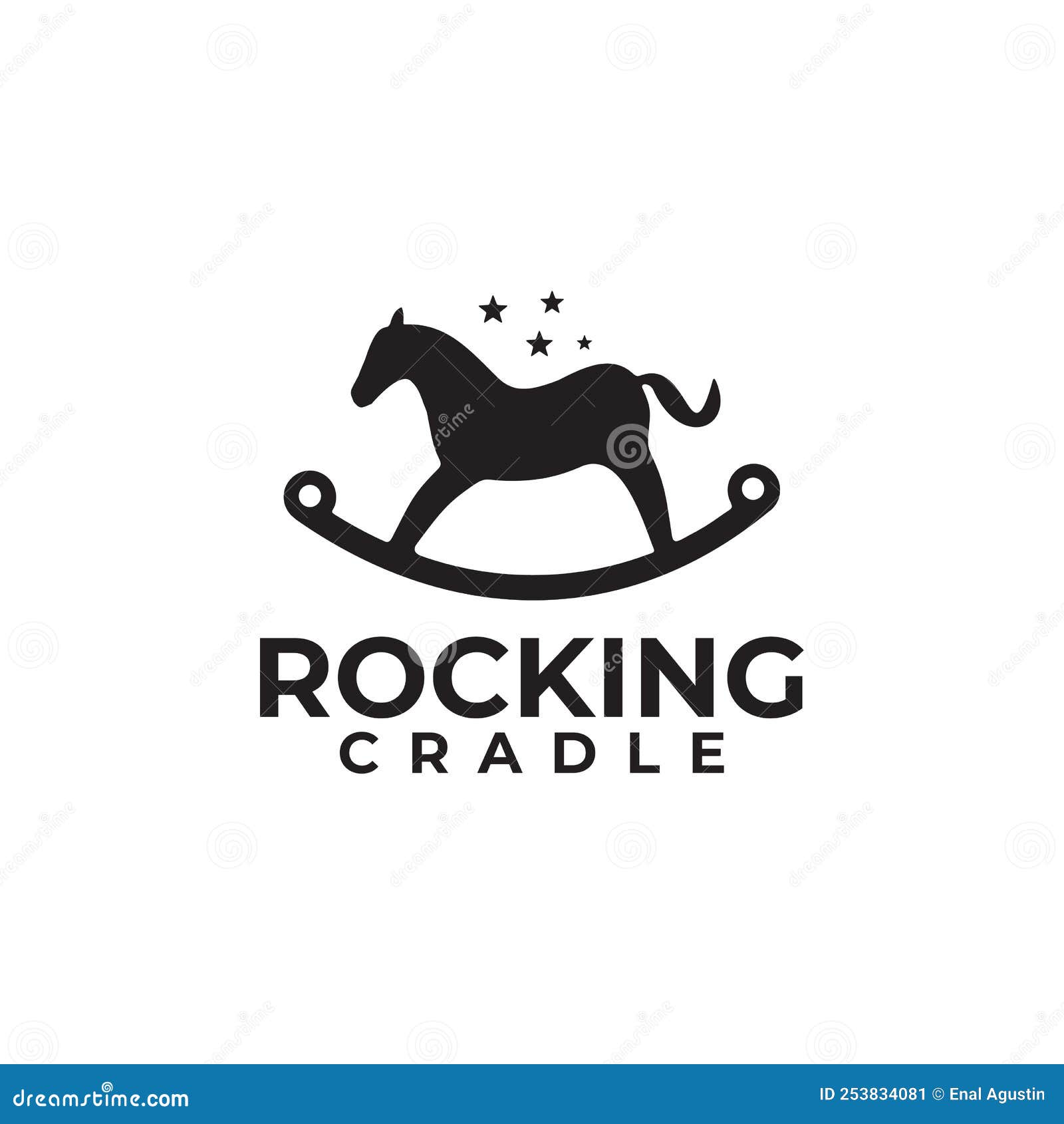 Black Horse Rocking Cradle Icon Logo Design Stock Vector - Illustration ...
