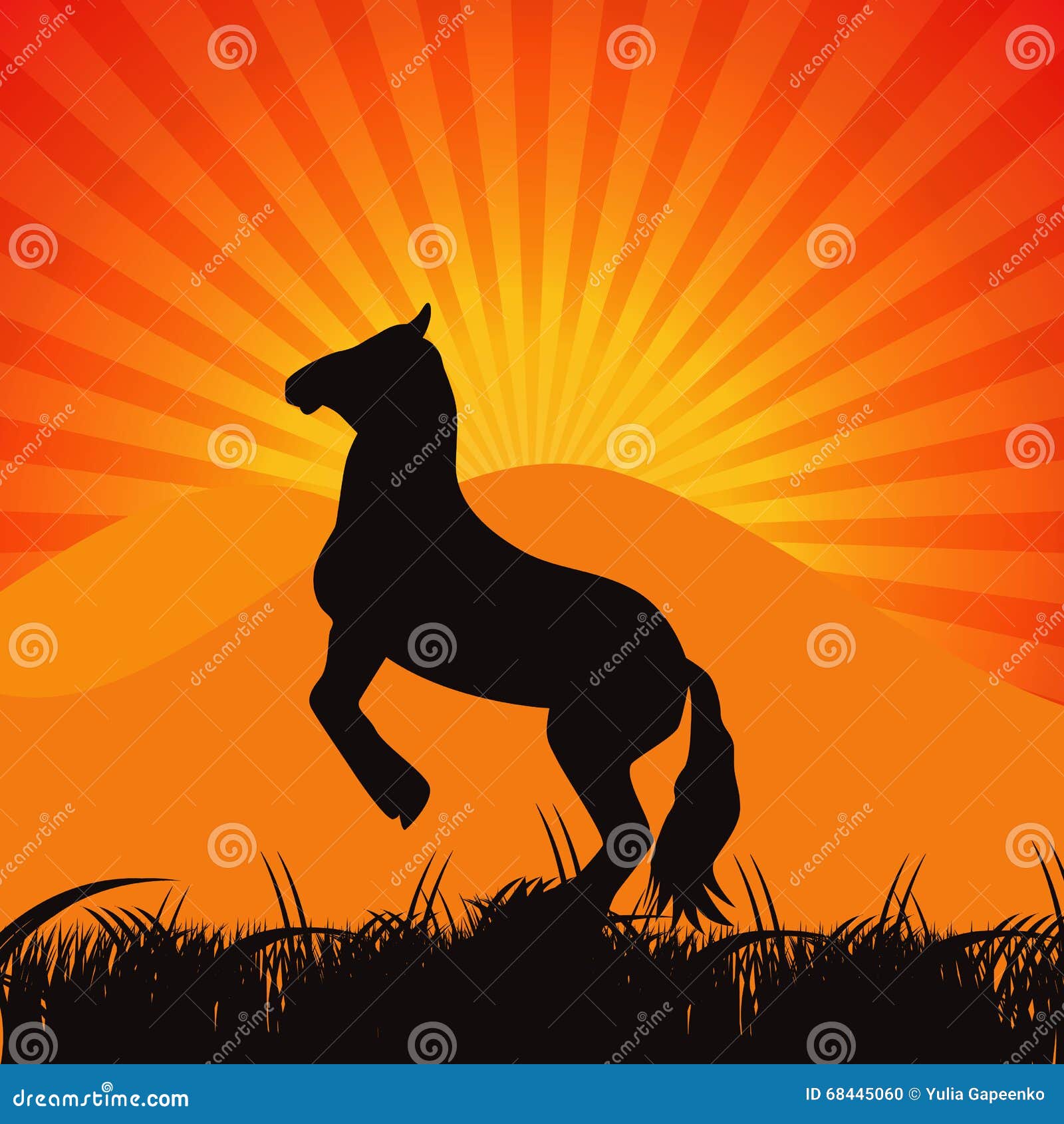 Black Horse Silhouette Vector Illustration Stock Vector - Illustration ...