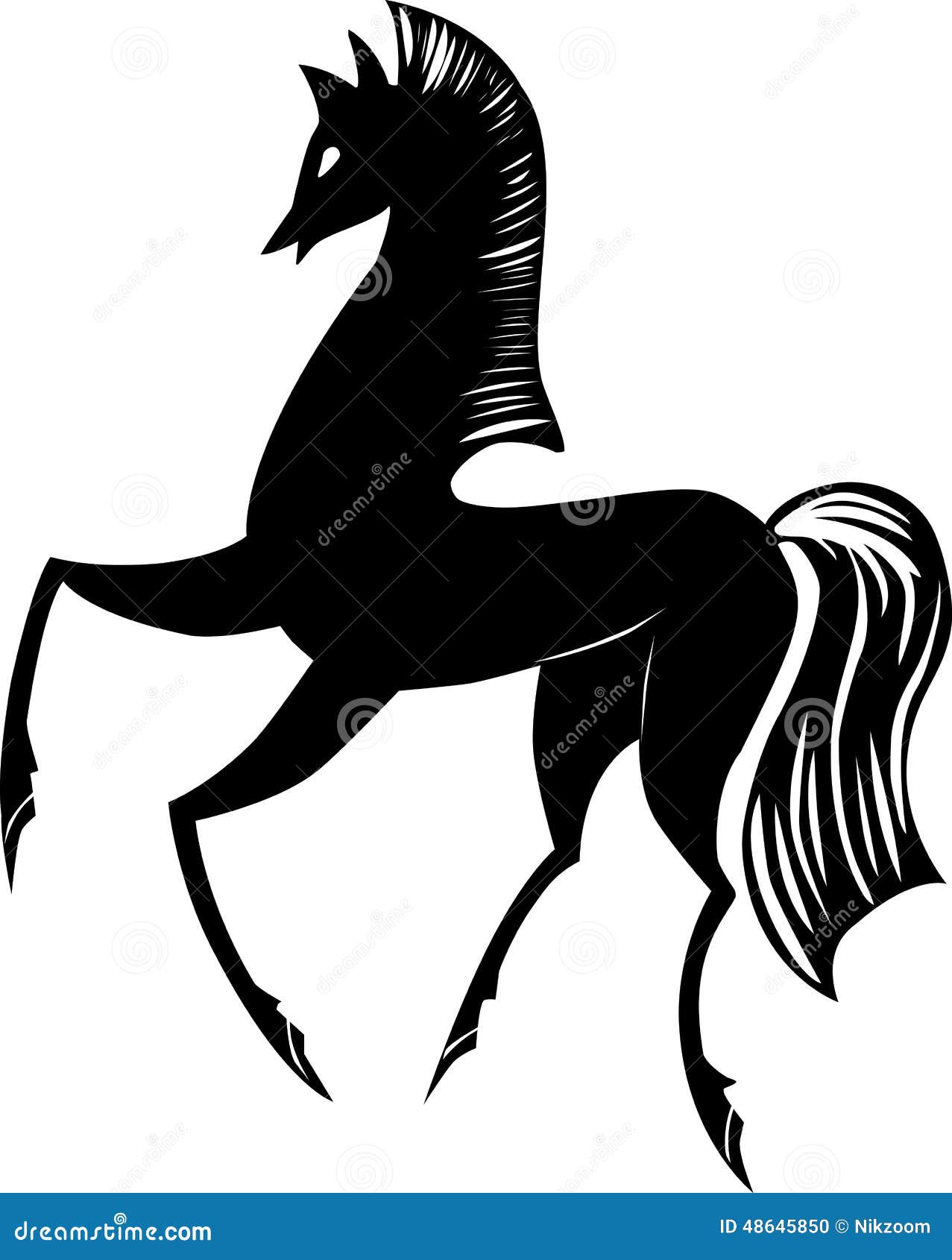 Black Horse. Vector Illustration. Stock Vector - Illustration of ...