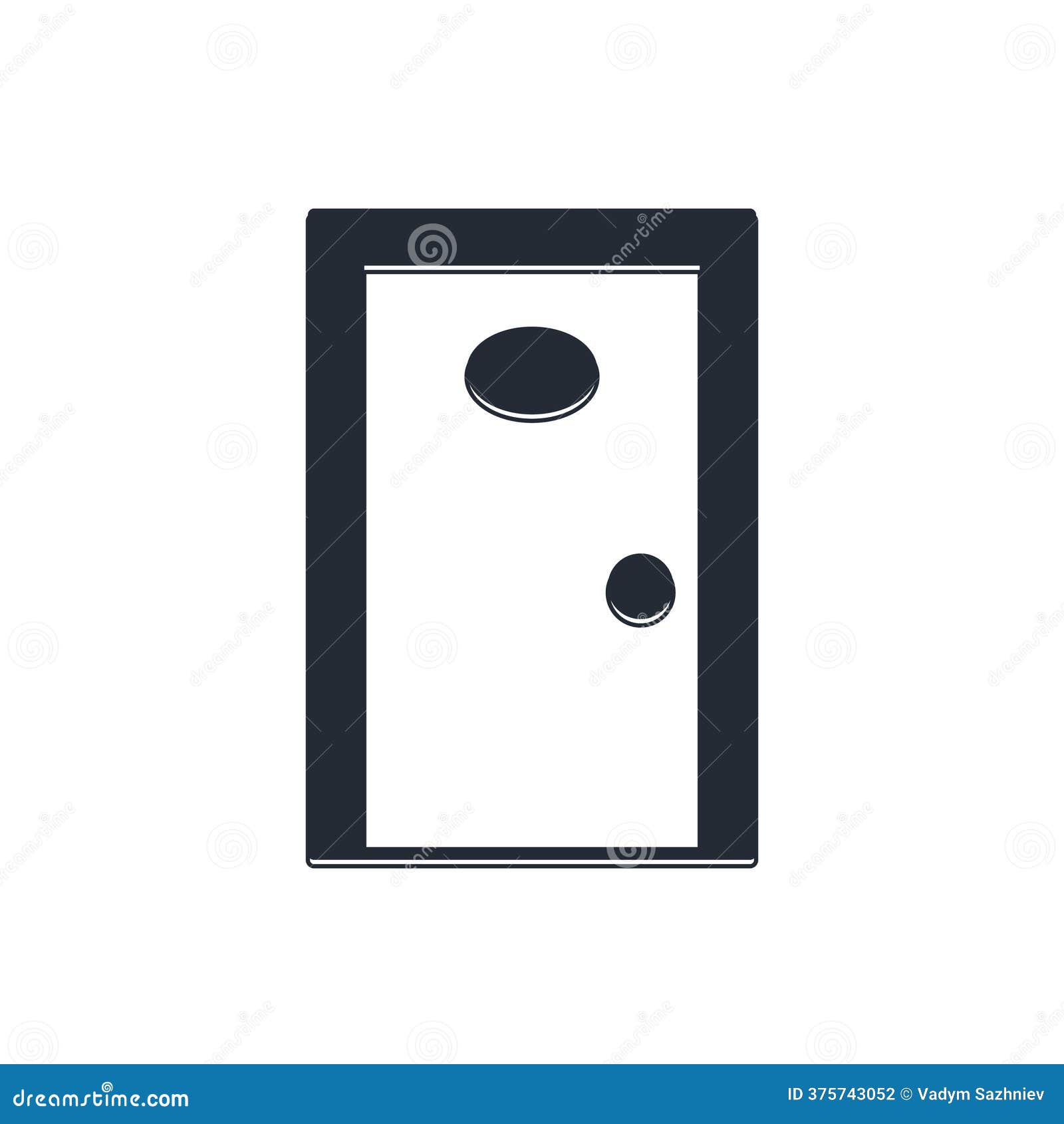 Hotel Corridor With Closed Doors. Vector Cartoon Illustration Of ...