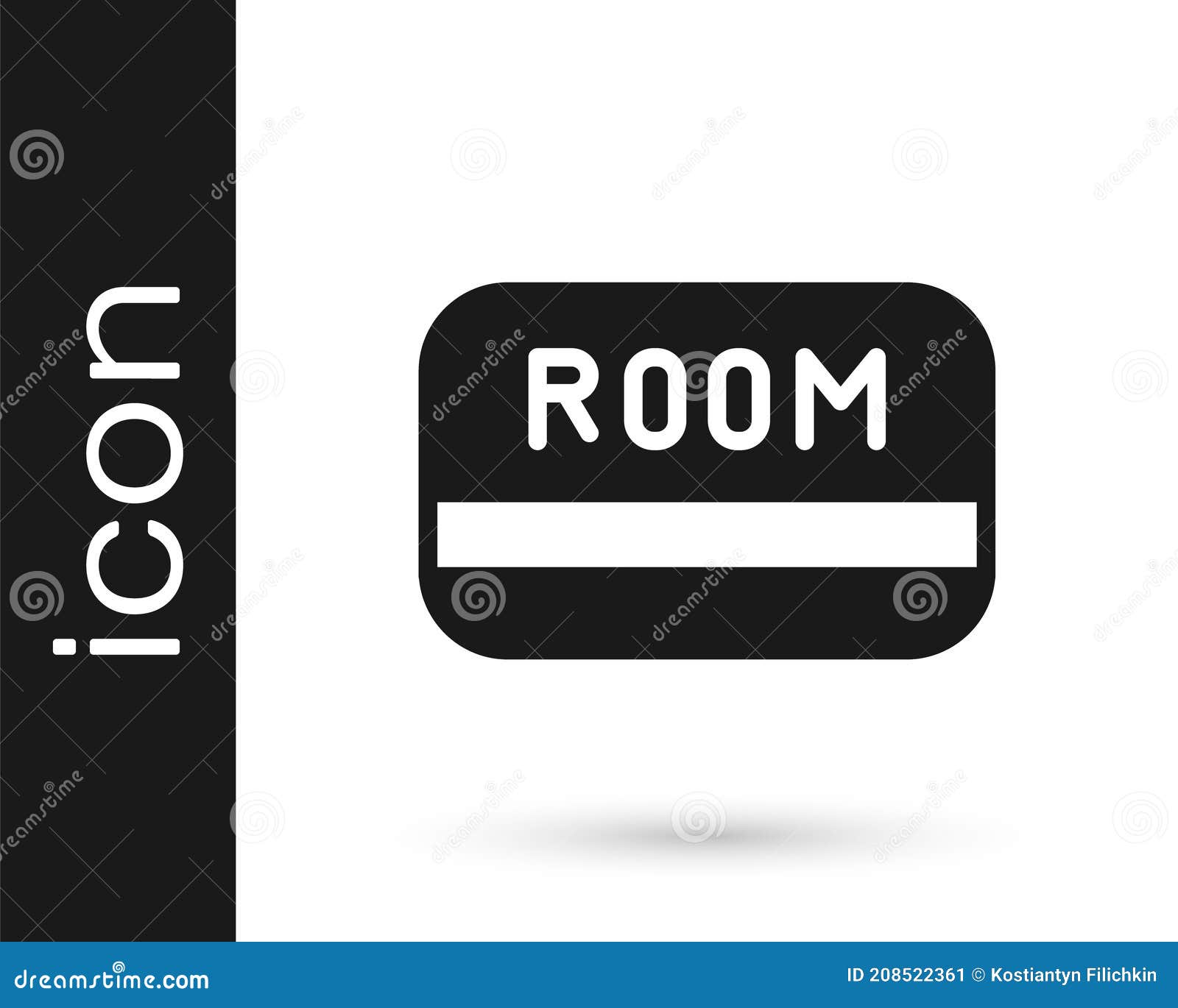 Black Hotel Key Card from the Room Icon Isolated on White Background ...