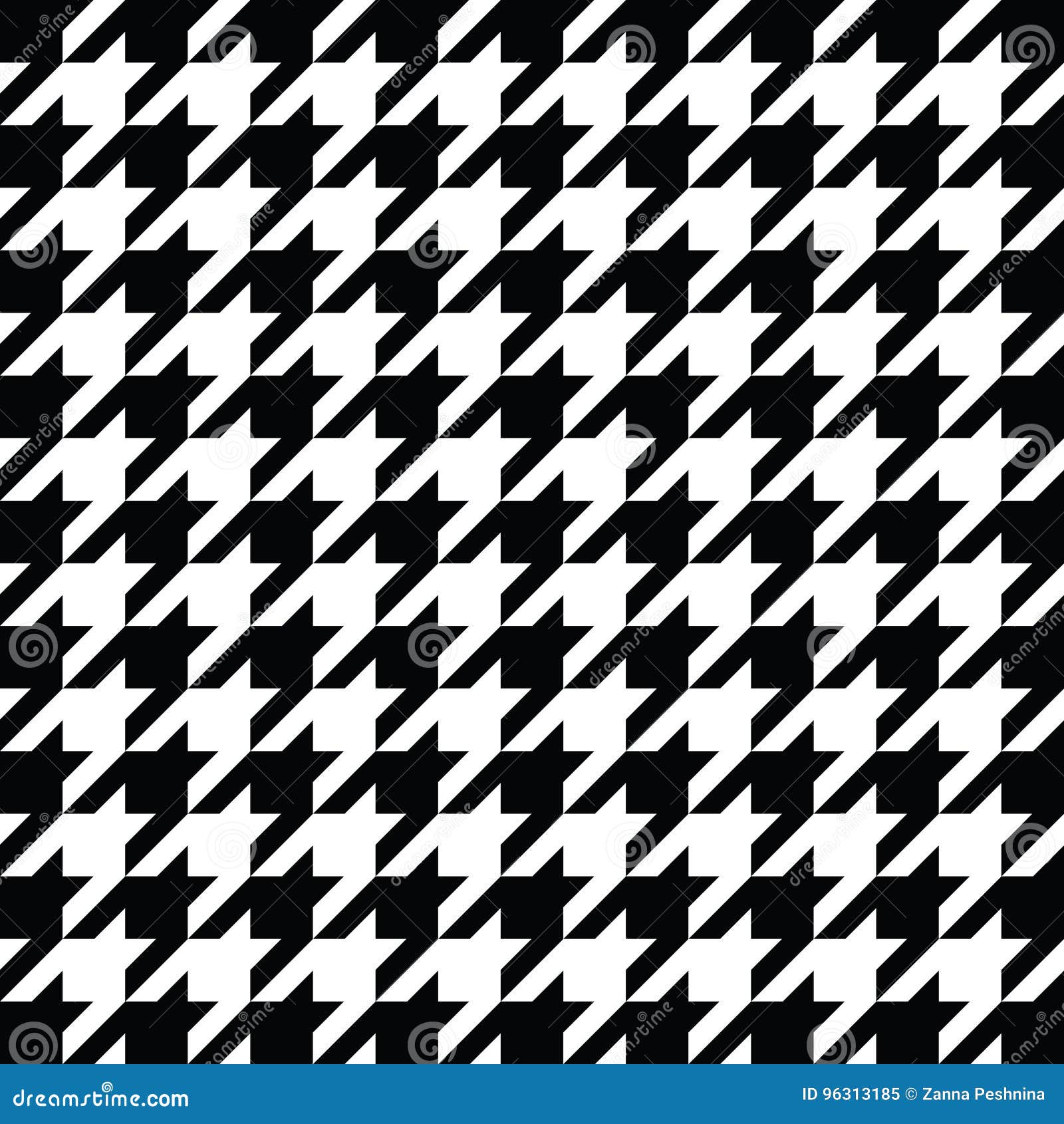 Black Houndstooth Pattern Vector. Classical Checkered Textile Design ...