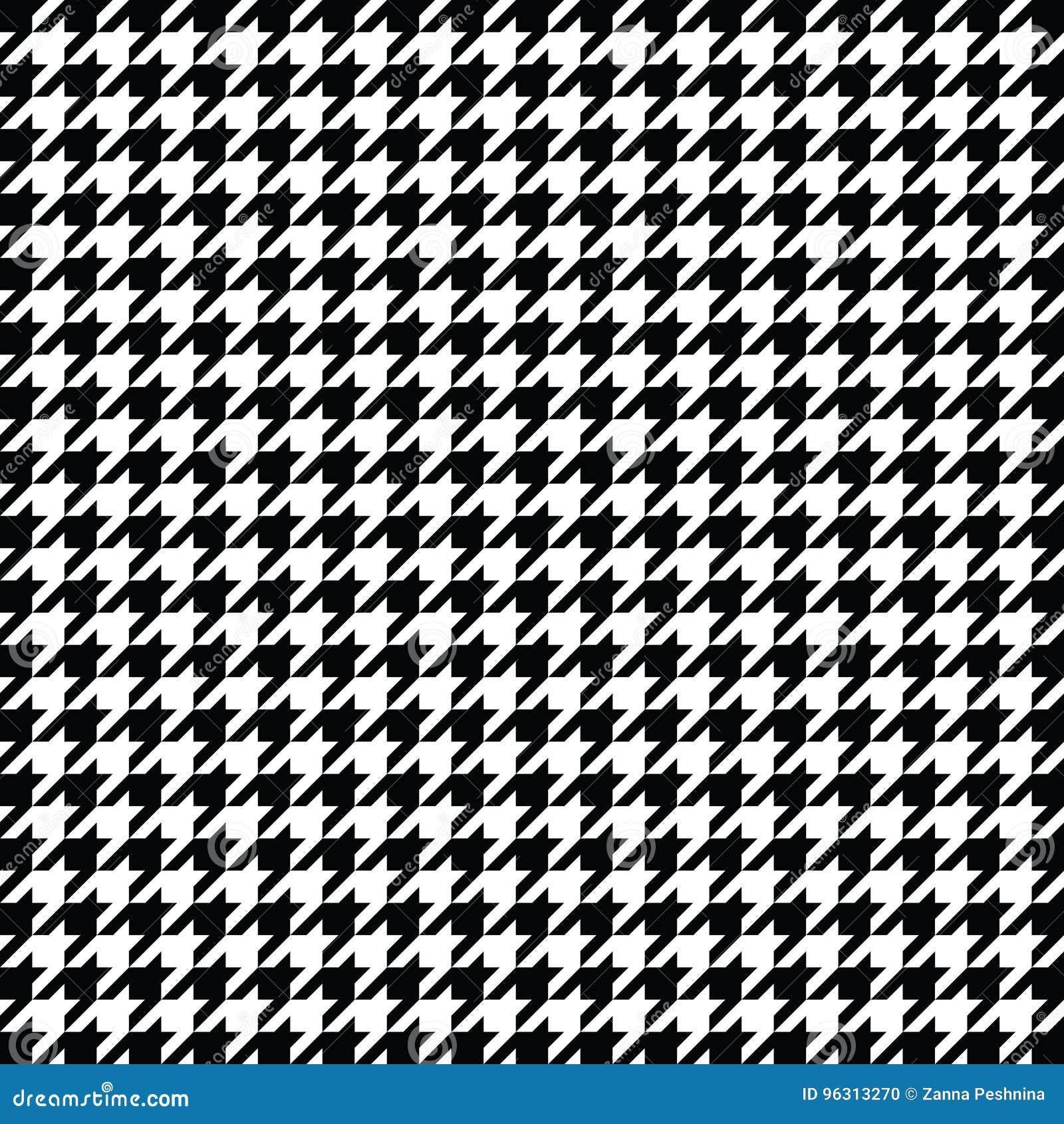 Black Houndstooth Pattern Vector. Classical Checkered Textile Design ...