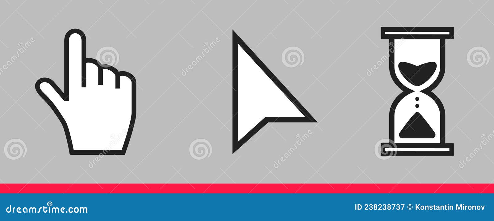 Clock Pointer Arrow. Black Silhouette Chronometer Element. Clock Arm ...