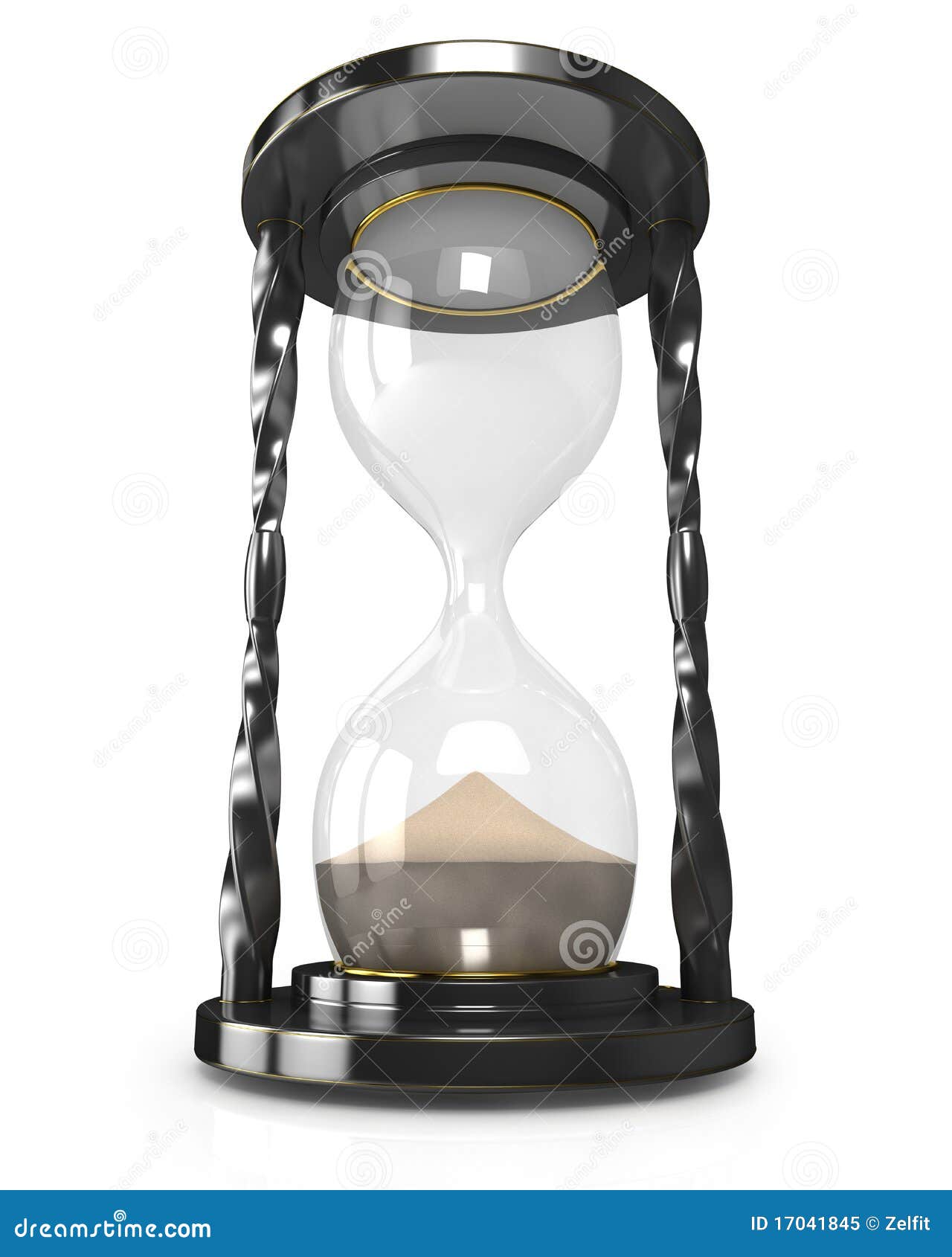 Black Hourglass, Time is Up Stock Illustration - Illustration of ...